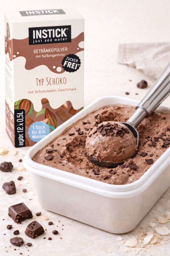 פגלידת שוקולד ביתית ללא סוכר עם Instick – גלידה קרמית קלה להכנה